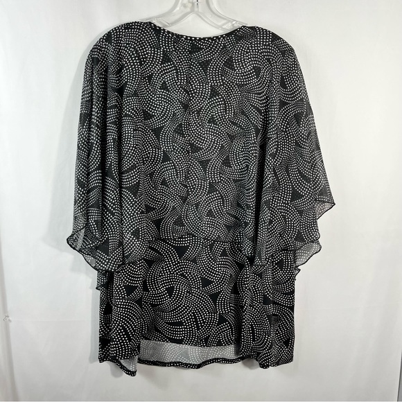 Adele & May | Tops | Adele May Black White Polka Dot Chiffon Poncho ...